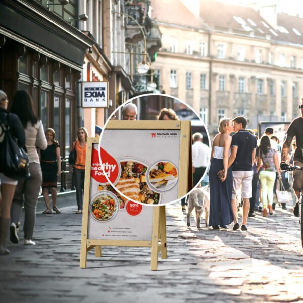 Free Sandwich Banner Stand Mockup PSD Template - Mockupden